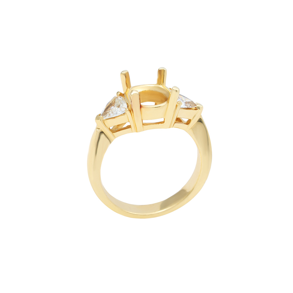 INFINITY YELLOW GOLD 14 KT SEMI MOUNT 3 SOLITAIRE RING – Infinity Jewelry