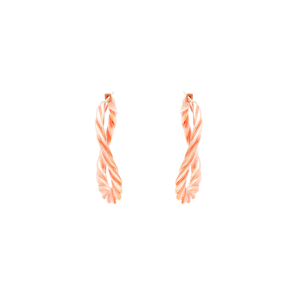 INFINITY ROSE GOLD SWIRL HOOPS – Infinity Jewelry