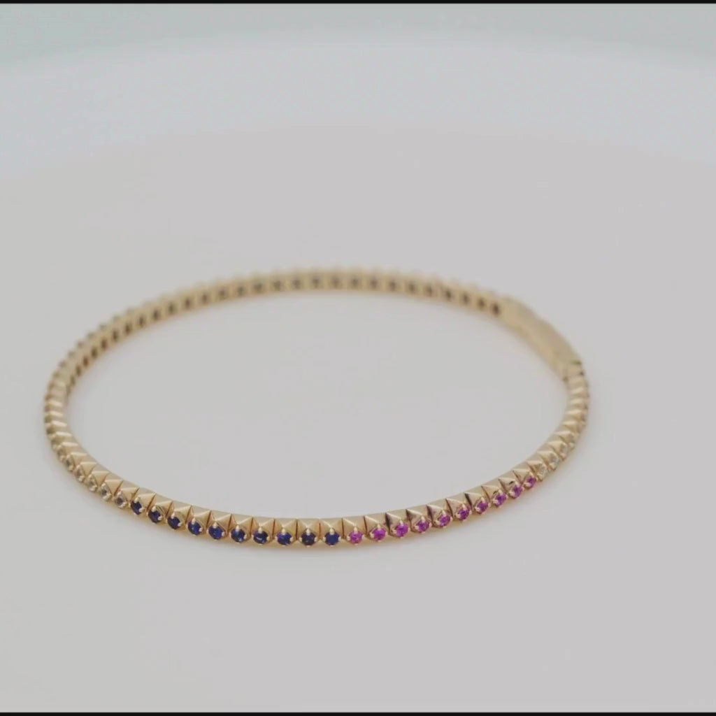 INFINITY YELLOW GOLD SAPPHIRE FLEXIBLE BANGLE – Infinity Jewelry