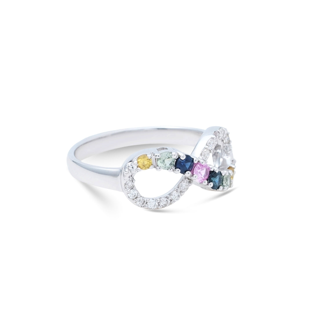 14KT WHITE GOLD INFINITY COLORS SIGNATURE RING – Infinity Jewelry