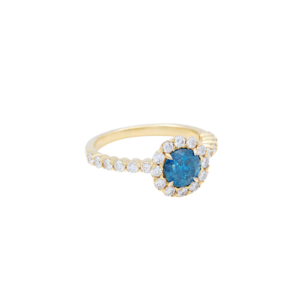 INFINITY BLUE DIAMOND HALO RING – Infinity Jewelry