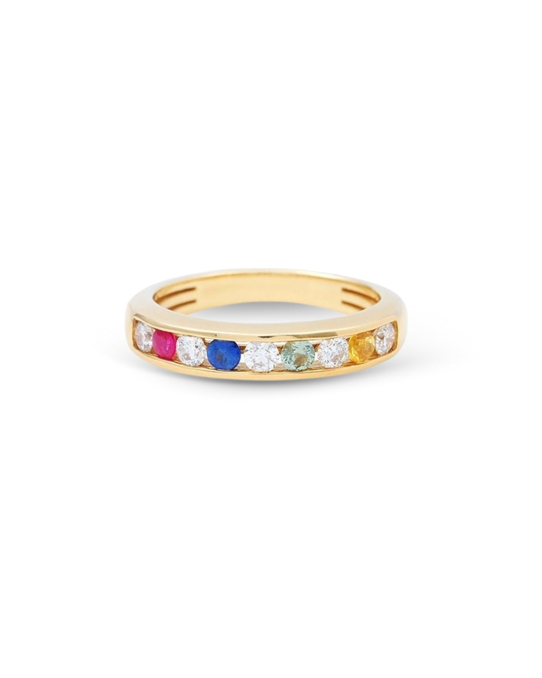 INFINITY COLORS 14KT YELLOW GOLD CHANNEL SET BAND – Infinity Jewelry