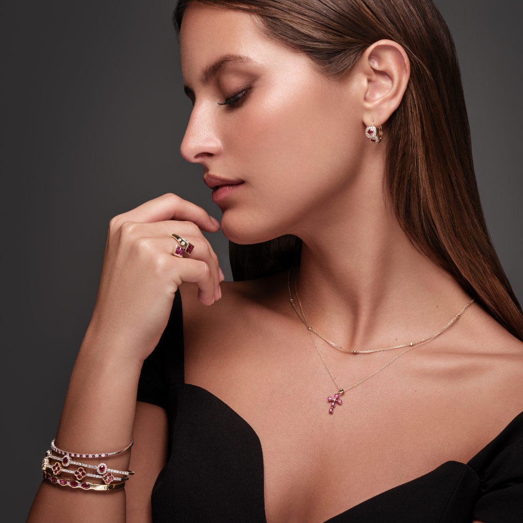 14KT YELLOW GOLD RUBY & DIAMOND FLEXIBLE BANGLE – Infinity Jewelry