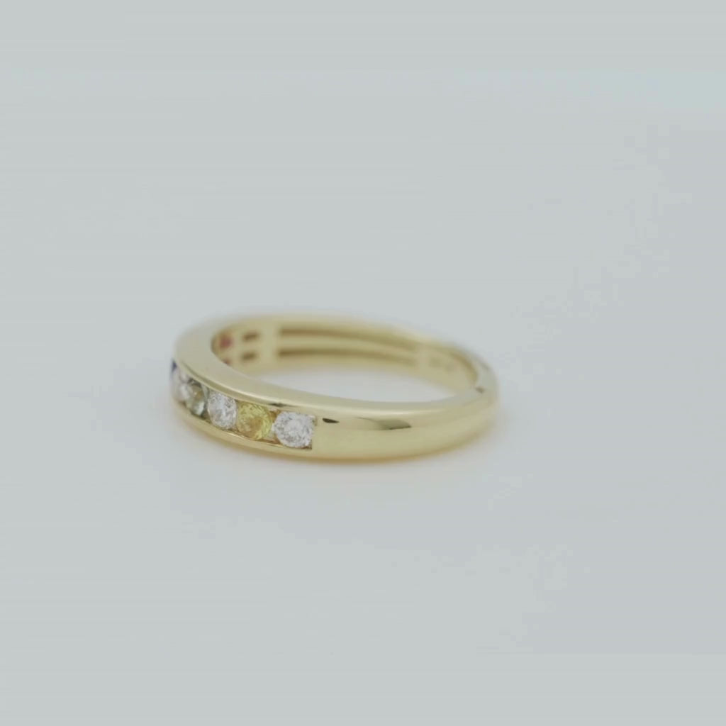 INFINITY COLORS 14KT YELLOW GOLD CHANNEL SET BAND – Infinity Jewelry