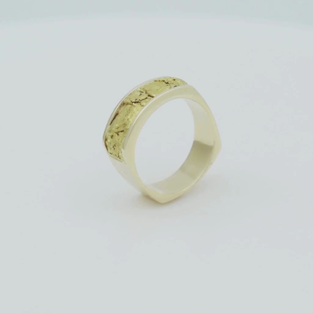 14KT YELLOW GOLD RING WITH 24KT NUGGET – Infinity Jewelry
