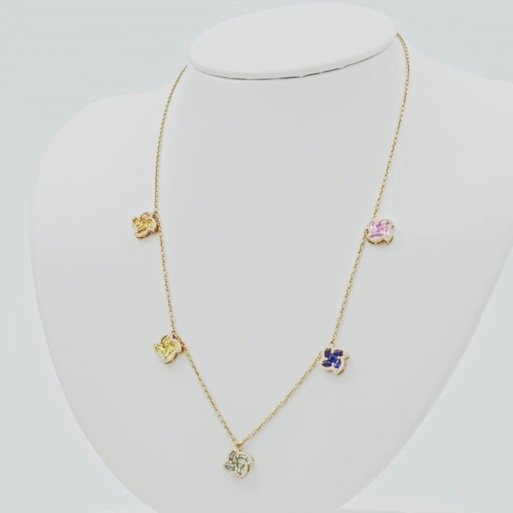 INFINITY MULTICOLOR SAPPHIRE NECKLACE – Infinity Jewelry